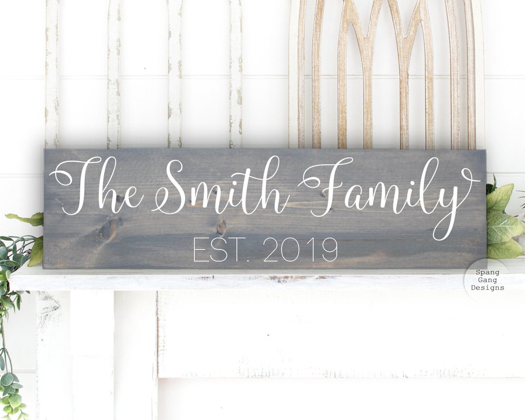 Family Name Plaque | Est. Family Name Sign | Wood Last Name Established ...