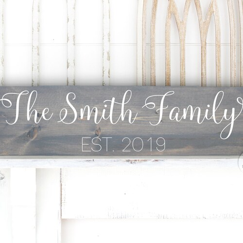 Est. Family Name Sign Wood Last Name Established Sign - Etsy