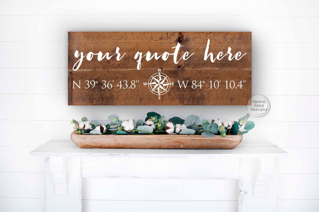GPS Coordinate Wood Sign | Personalized Wedding Gift | Engagement ...
