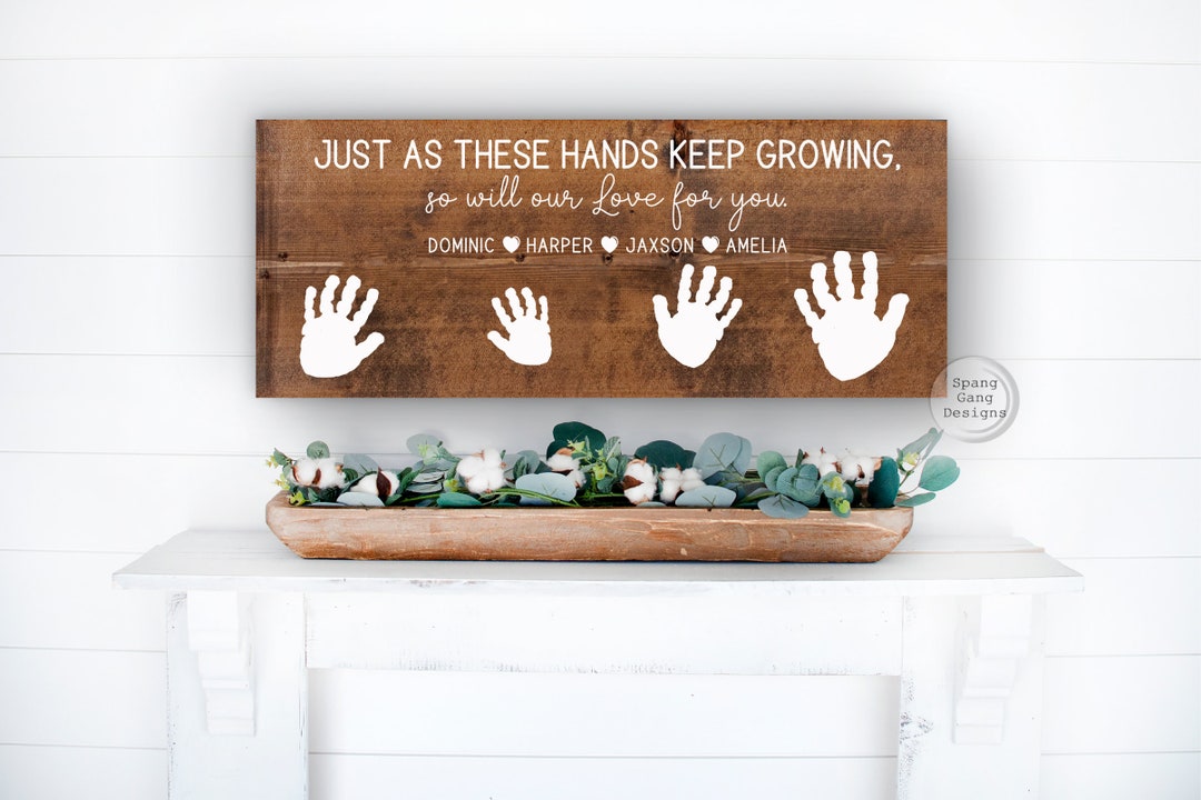 DIY Dad Handprint Sign | Gift for Dad Mom | Christmas Gift From ...