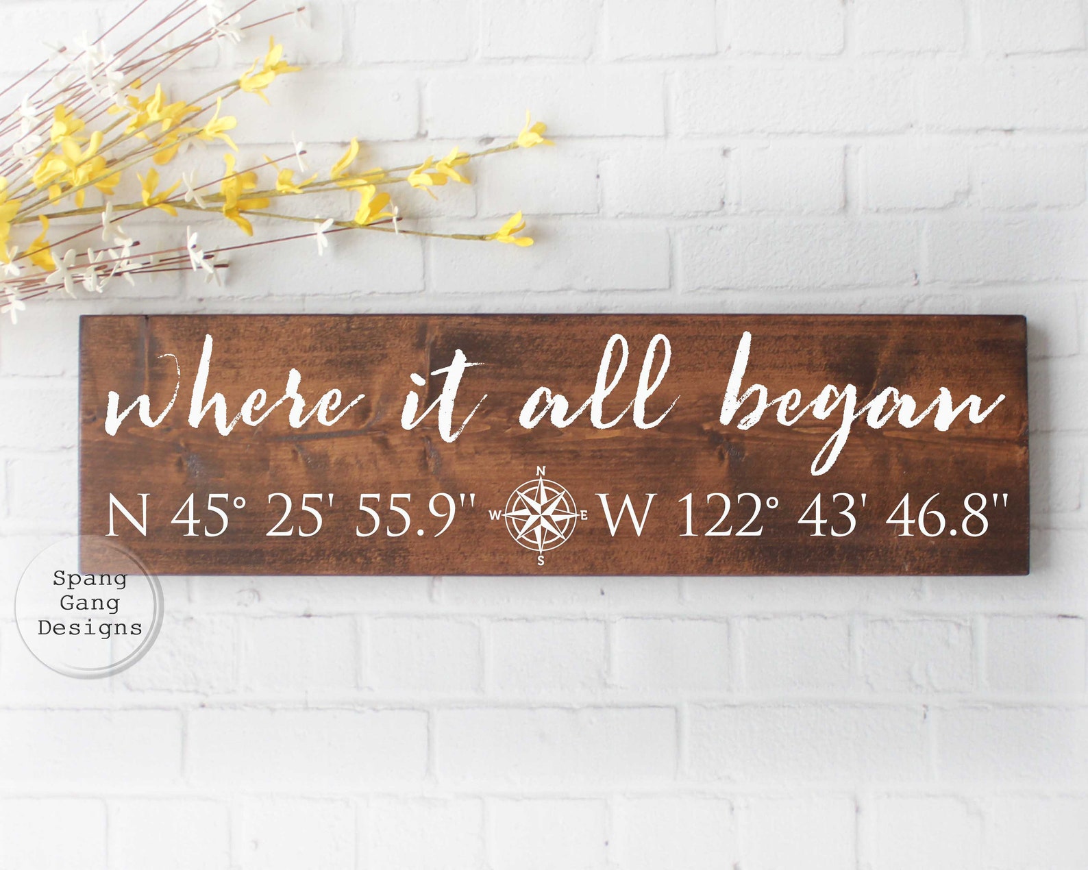 Coordinates Wood Sign Latitude Longitude Sign Where It All - Etsy