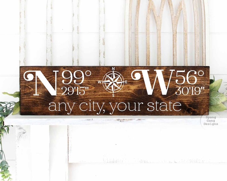 Home Coordinate Sign Latitude & Longitude Sign City Sign - Etsy