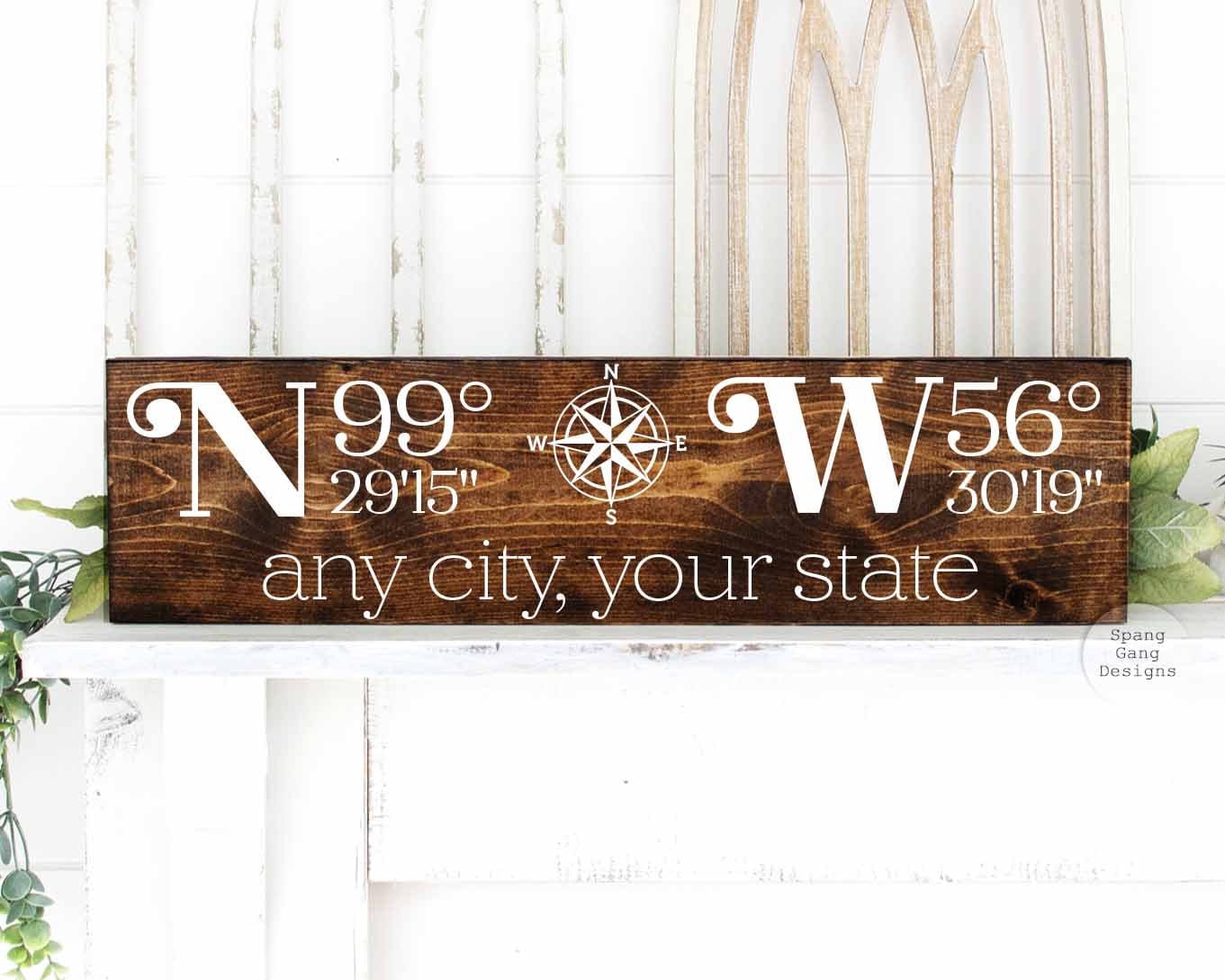 Home Coordinate Sign Latitude & Longitude Sign City Sign | Etsy