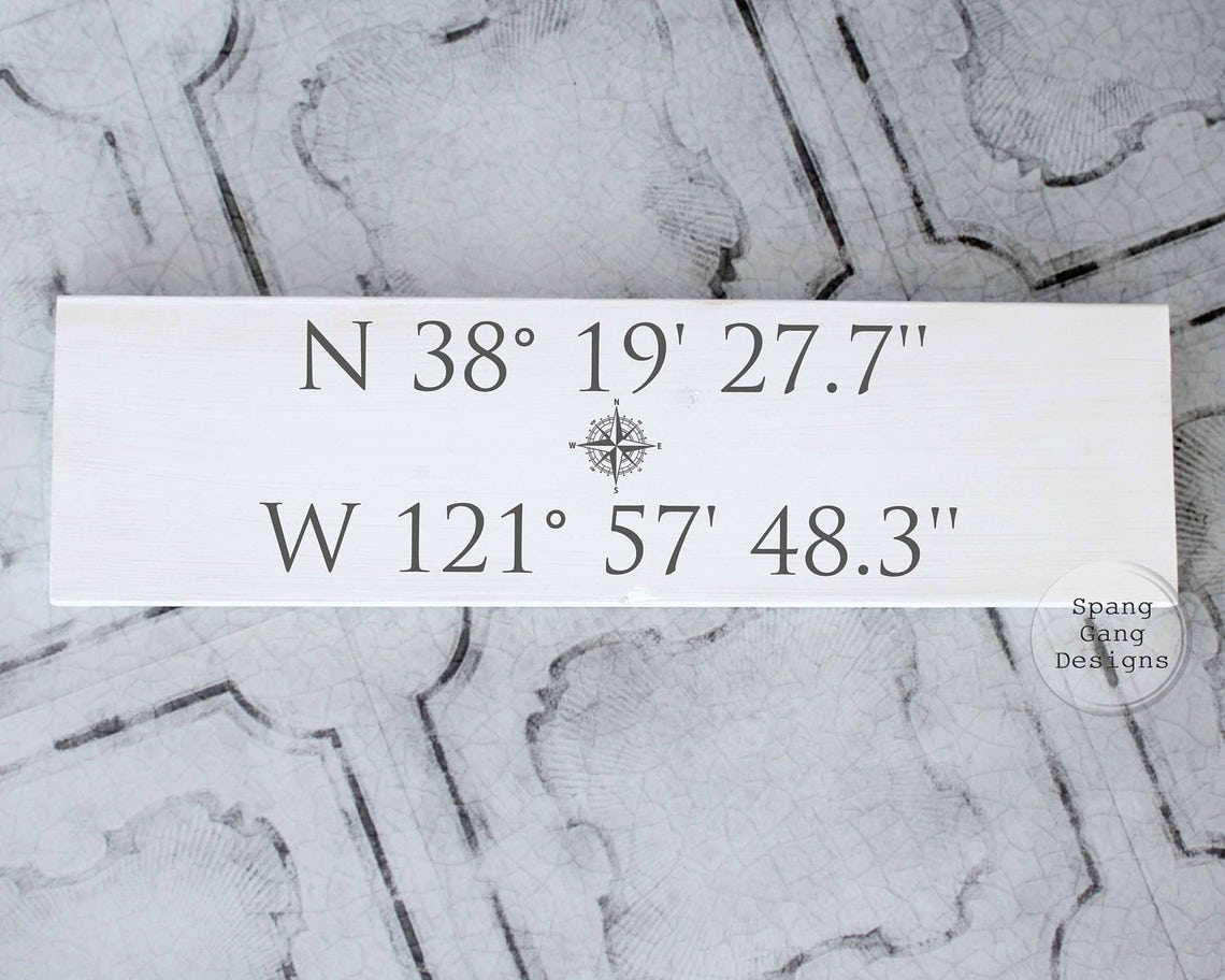 GPS Sign | Coordinates Sign | Address Sign | Custom Coordinates ...