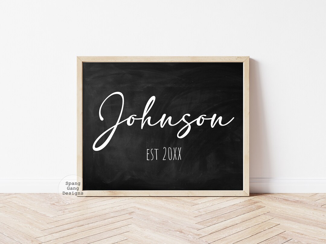 Print at Home Custom DIY Gift Last Name Digital File Wall Art Family ...