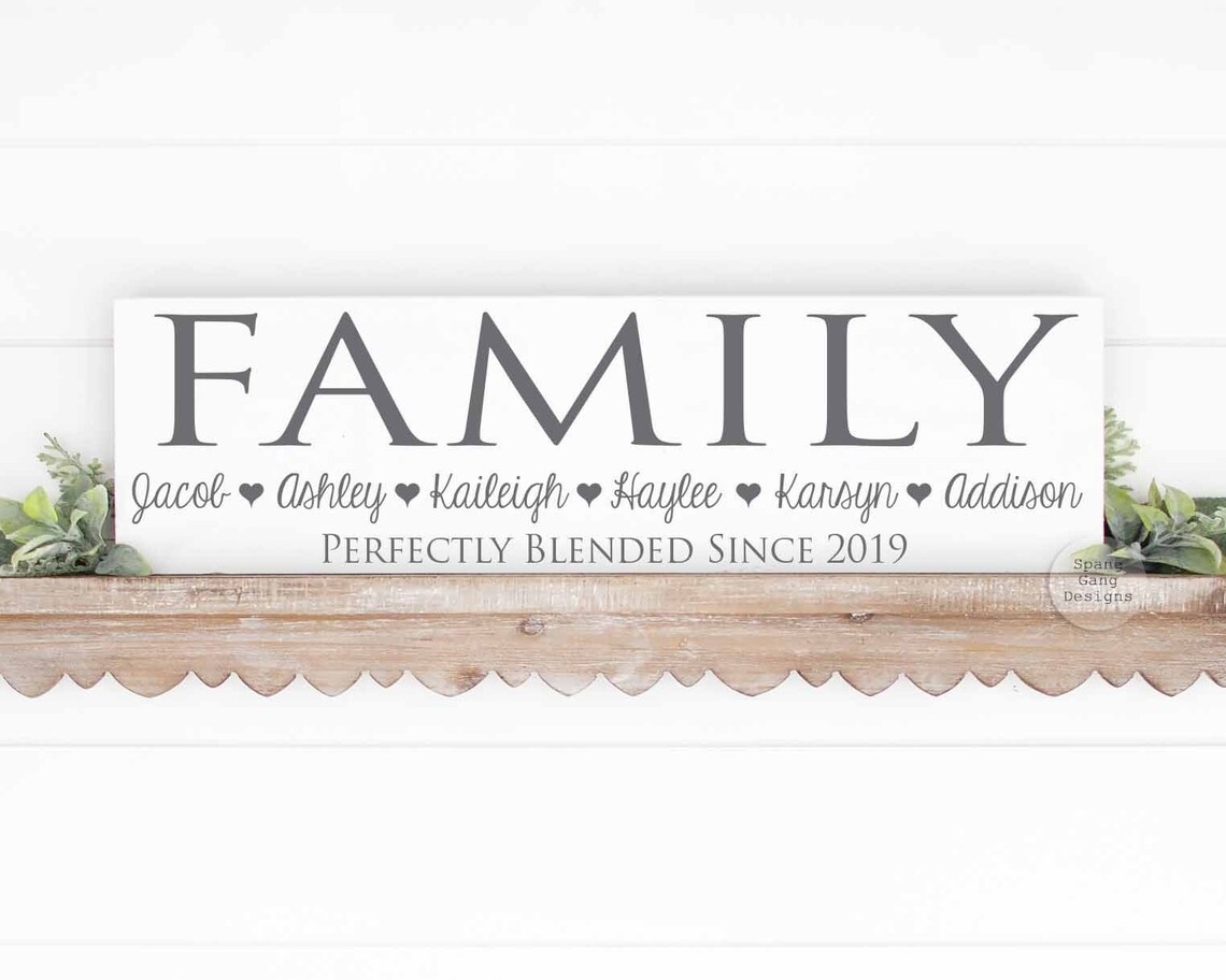 Family Sign Blended Family Sign Family Sign With Names - Etsy