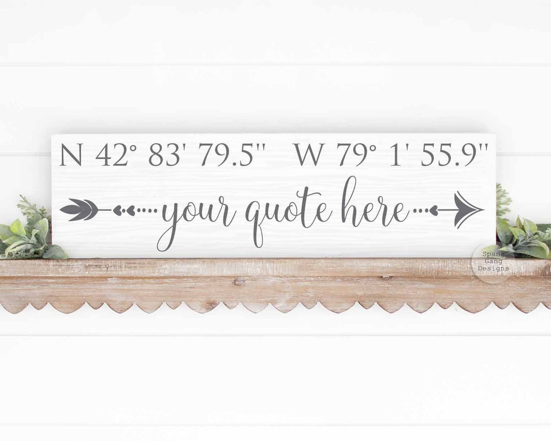 Personalzied Wedding Gift | GPS Sign | Custom Coordinates Sign ...