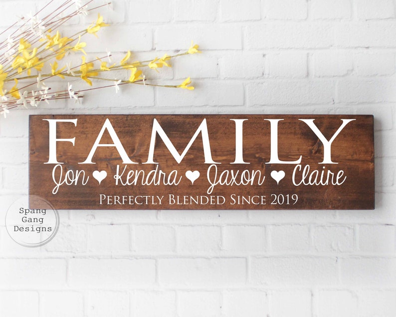 Family Sign Blended Family Sign Family Sign With Names - Etsy
