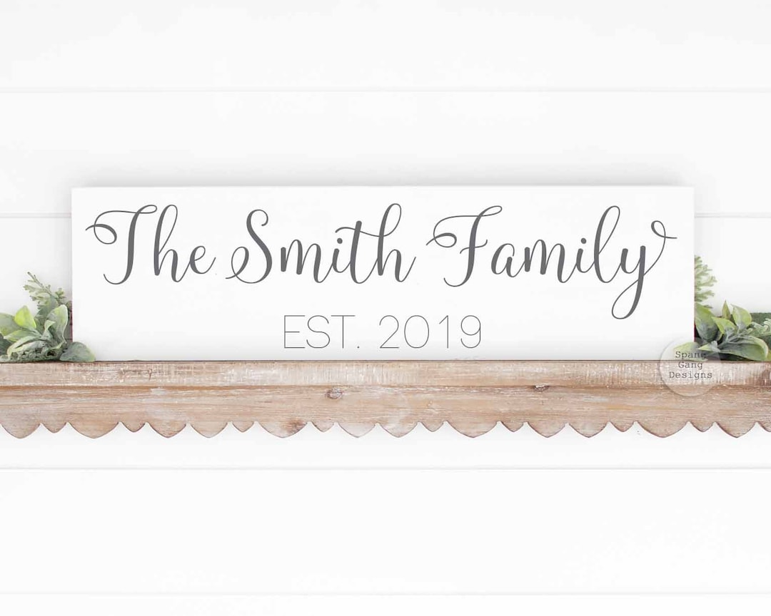 Est. Family Name Sign | Wood Last Name Established Sign | Personalized ...
