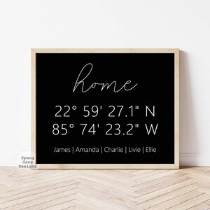 Coordinates Sign Personalized Home Sign PRINTABLE GPS Wall Art GPS ...