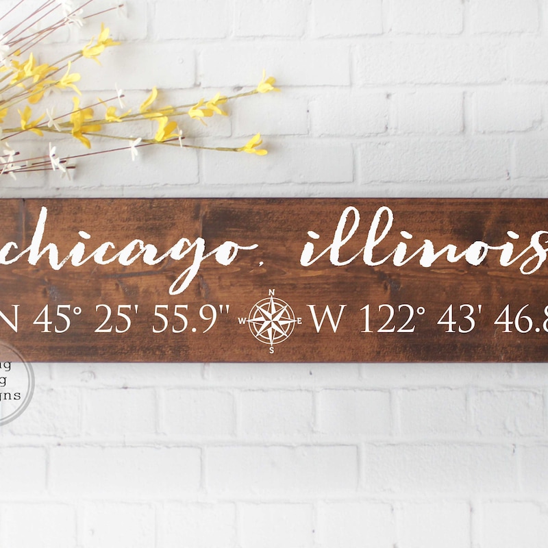Gps Coordinates Sign - Etsy