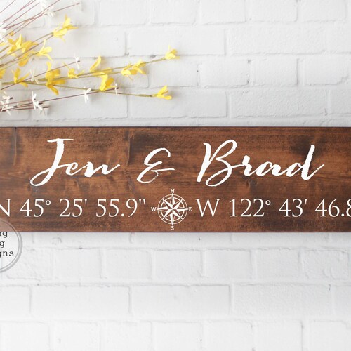 Custom Metal GPS Coordinates Sign Longitude Latitude Sign - Etsy