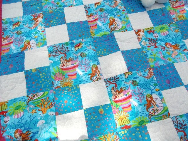 Baby Girl Quilt Mermaid Nursery Decor Patchwork Playmat - Etsy