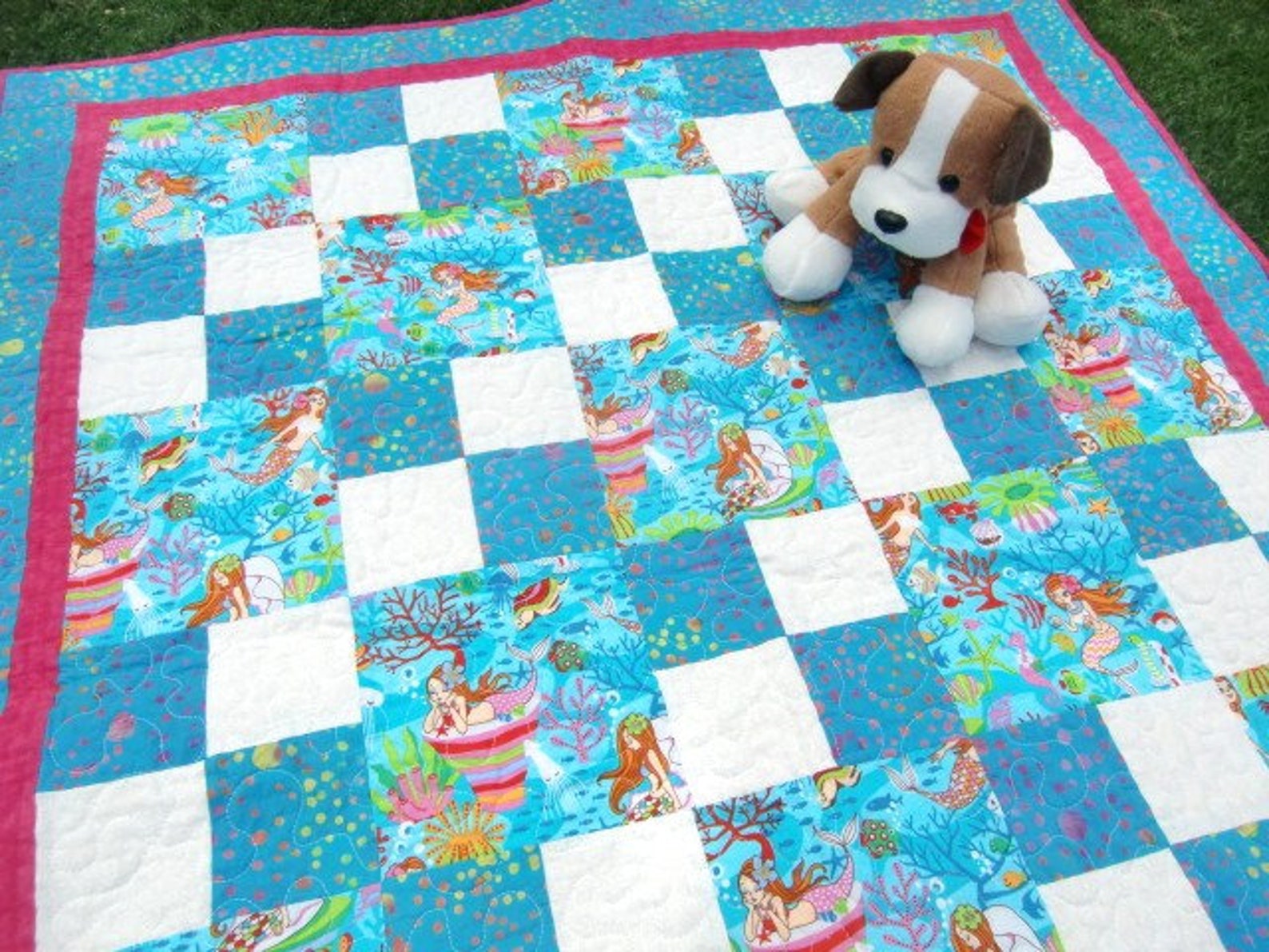Baby Girl Quilt Mermaid Nursery Decor Patchwork Playmat | Etsy