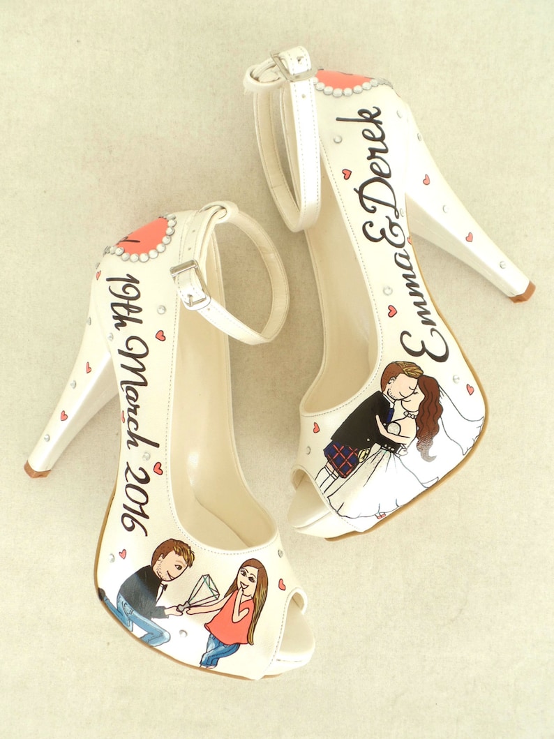 Custom Wedding Shoes for Bride, Handpainted Bridal Shoes With Stars - Etsy