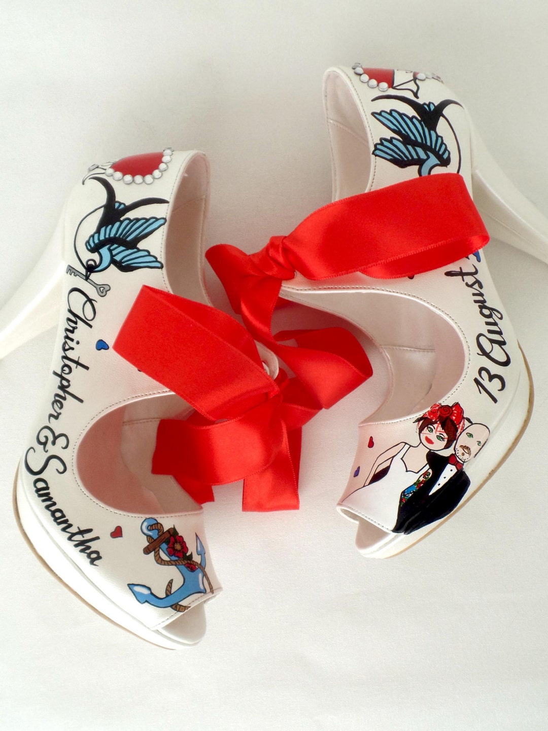 Wedding Shoes for Bride, Hand Painted Bridal Shoes, Customized ...