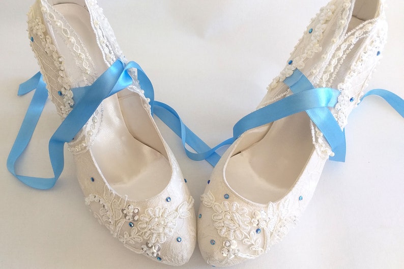 Something Blue Ivory Lace Wedding Shoes - Etsy