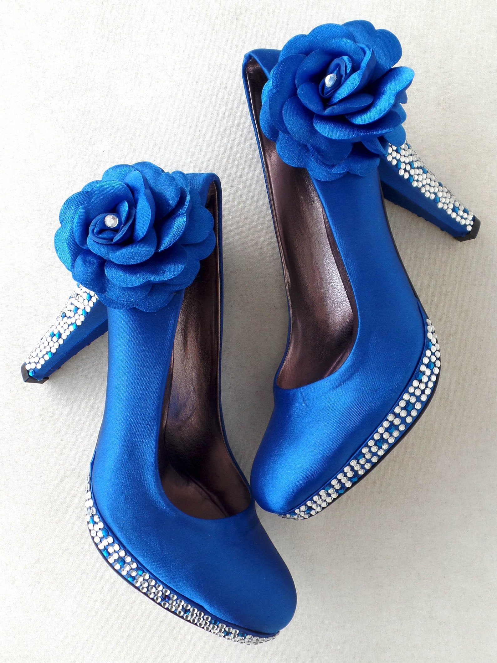 Something Blue Wedding Shoes With Rhinestones - Etsy