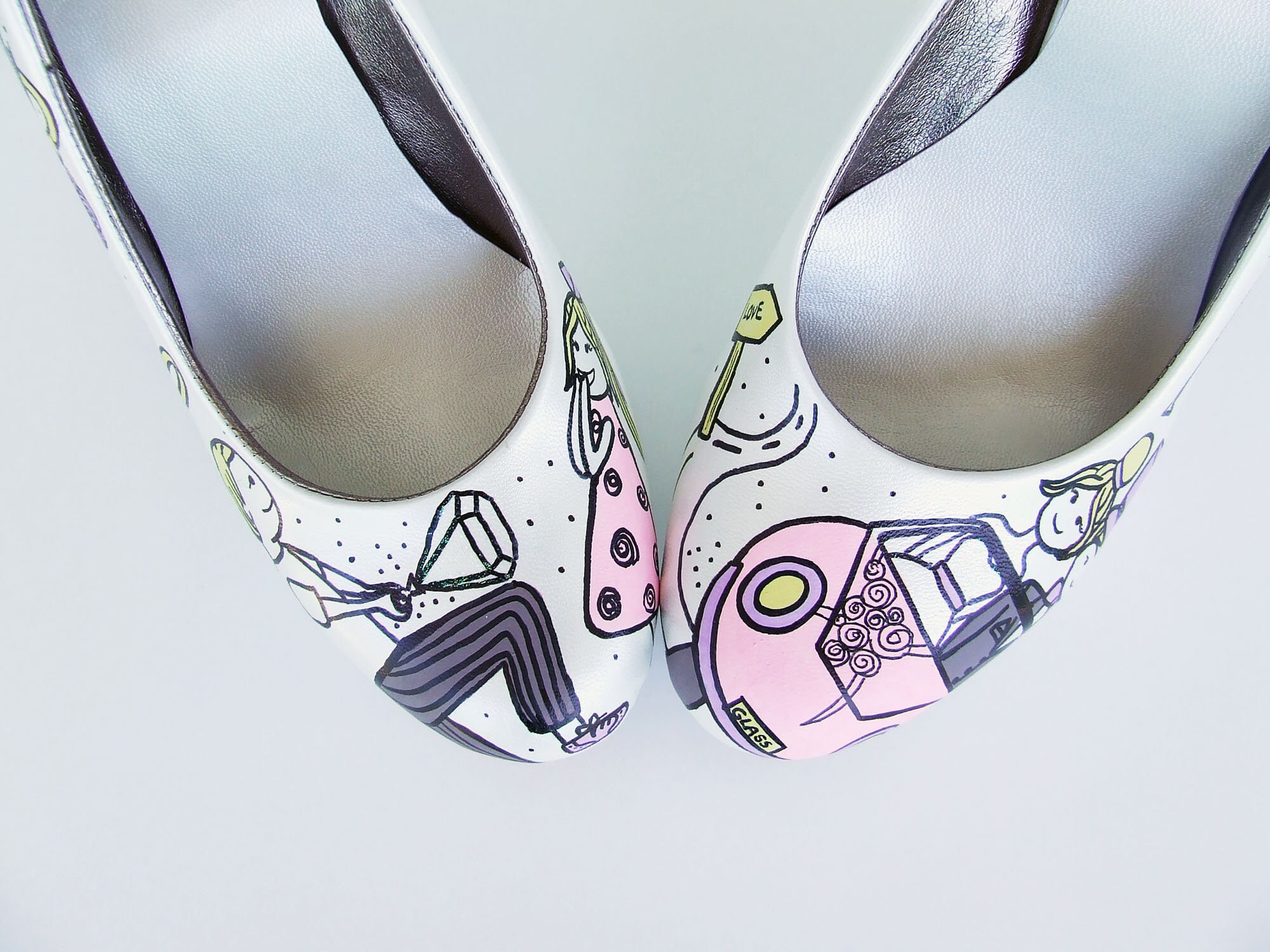 Custom Wedding Shoes for Bride, Hand Painted Wedges, Just Married - Etsy UK