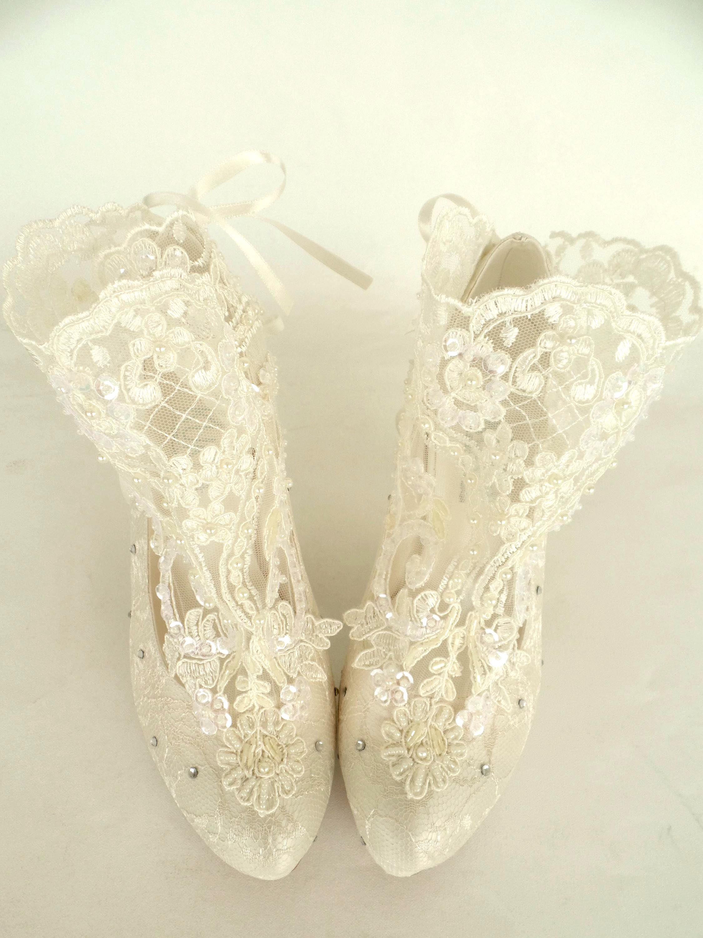 Something Blue Lace Bridal Boots With Rhinestones - Etsy