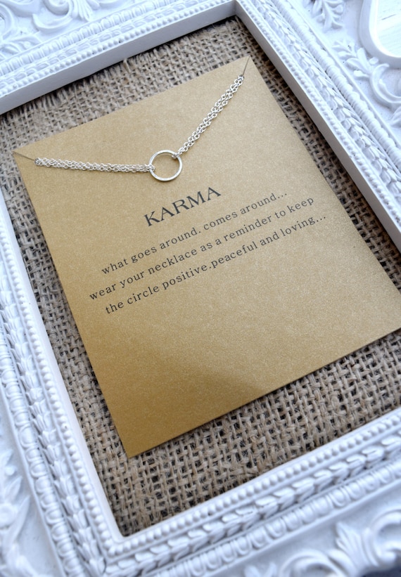 Items similar to Karma necklace gold plated & silver plated, simple ...