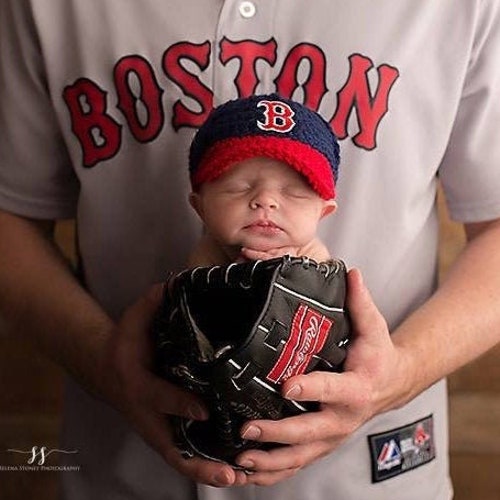 Baby Boy Crochet Boston Red Sox Baseball Cap Diaper - Etsy