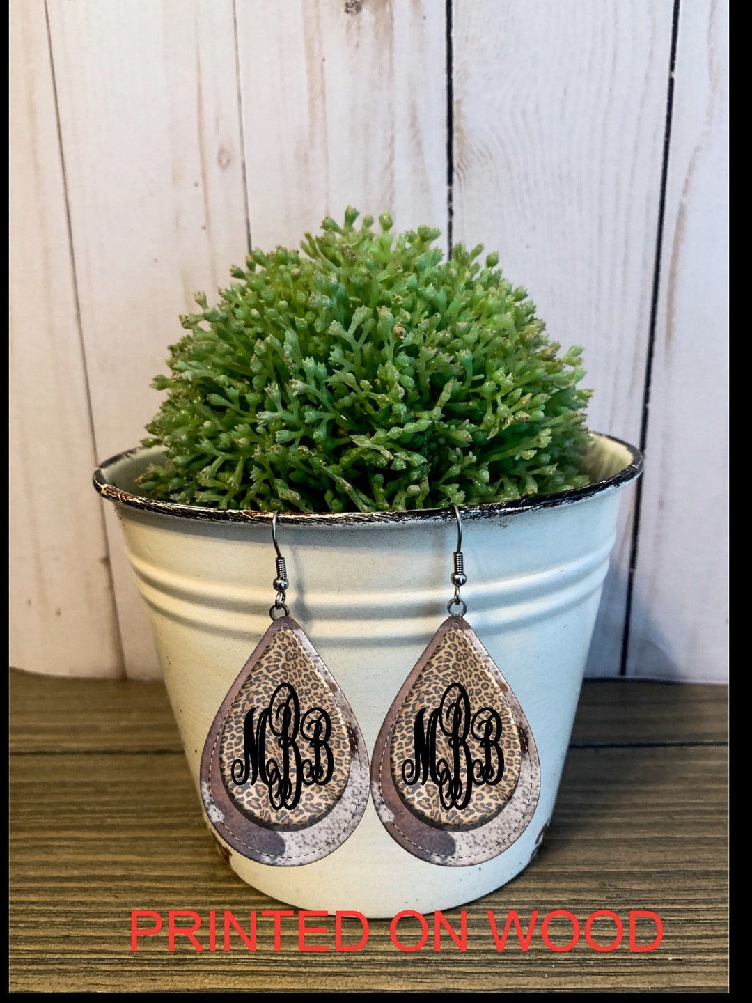 Cowhide Printed Earrings, Monogram Earrings, Western Earrings, Western ...