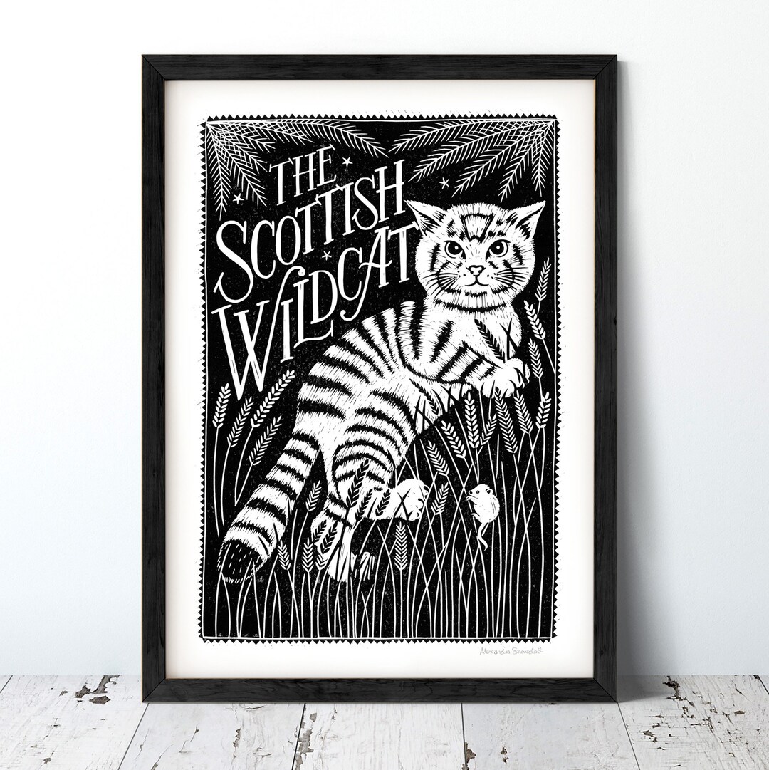 Scottish Wildcat Print - Etsy