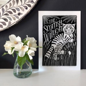 Scottish Wildcat Print - Etsy