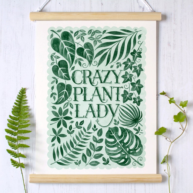 Crazy Plant Lady Print - Etsy