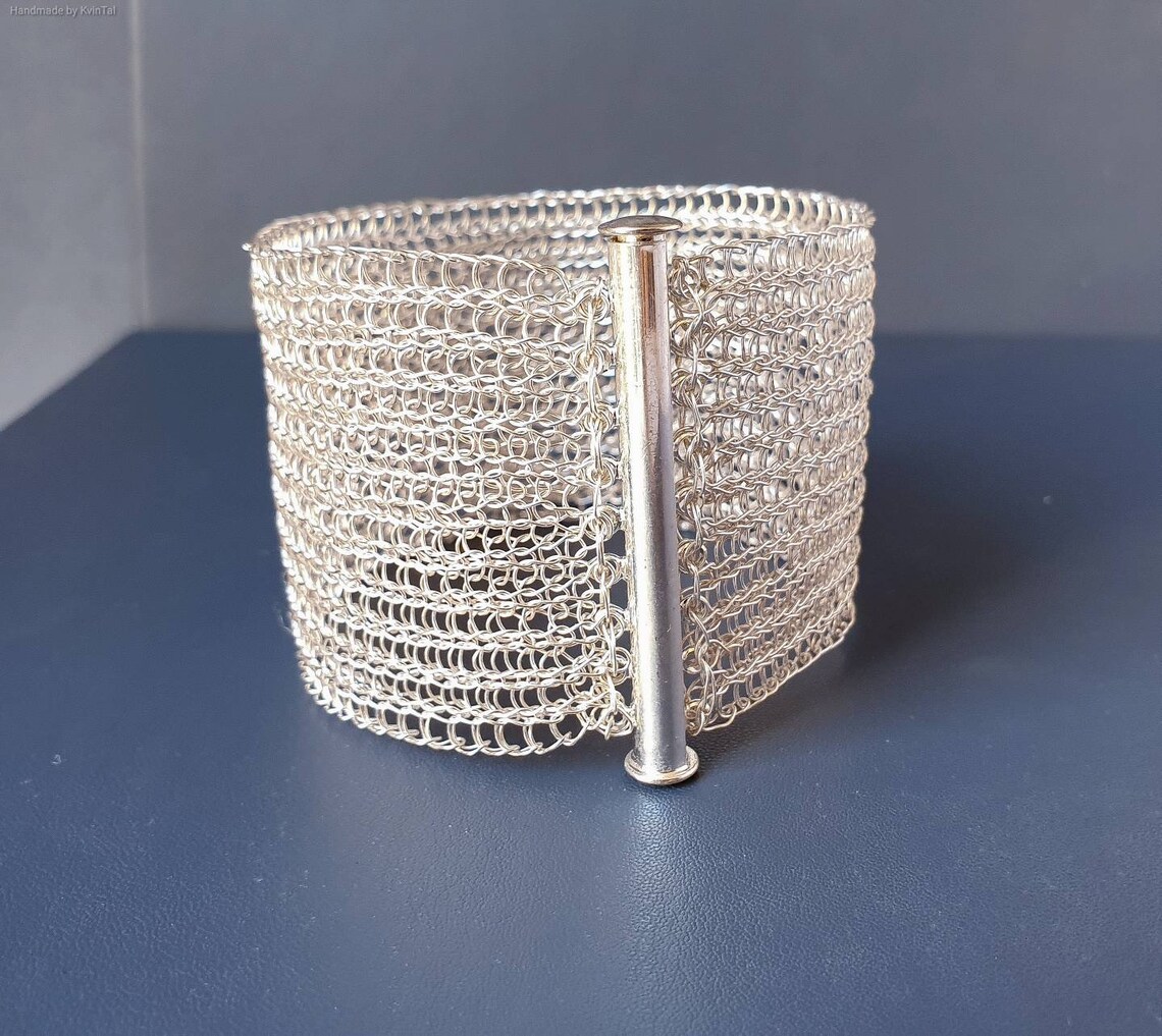 Custom Wire Bracelet, Flexible Wire Bracelet, Crocheted Bracelet, Mesh ...