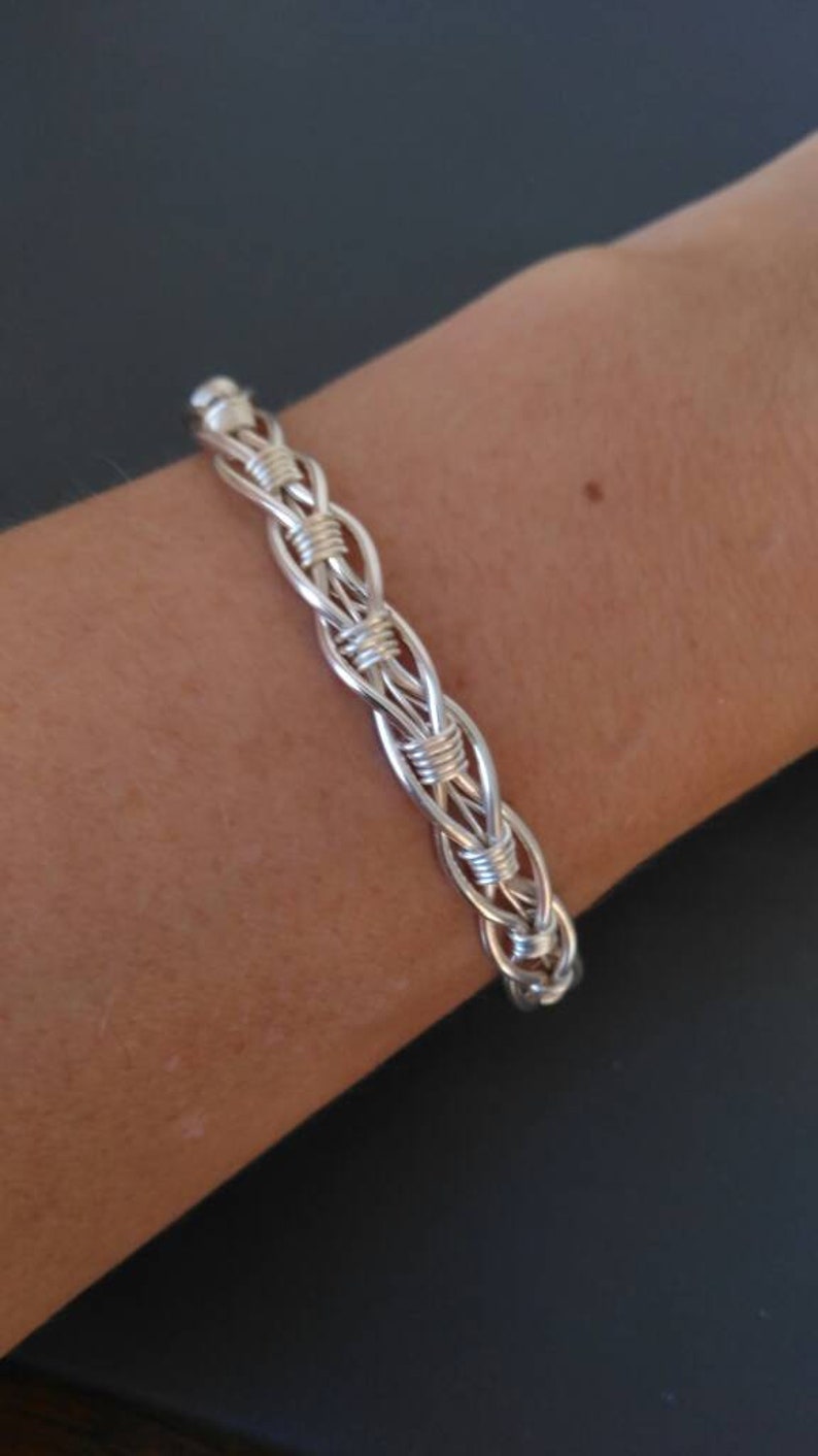 Celtic Bracelet, 925 Sterling Silver Bangle Bracelet, Wire Wrapped ...
