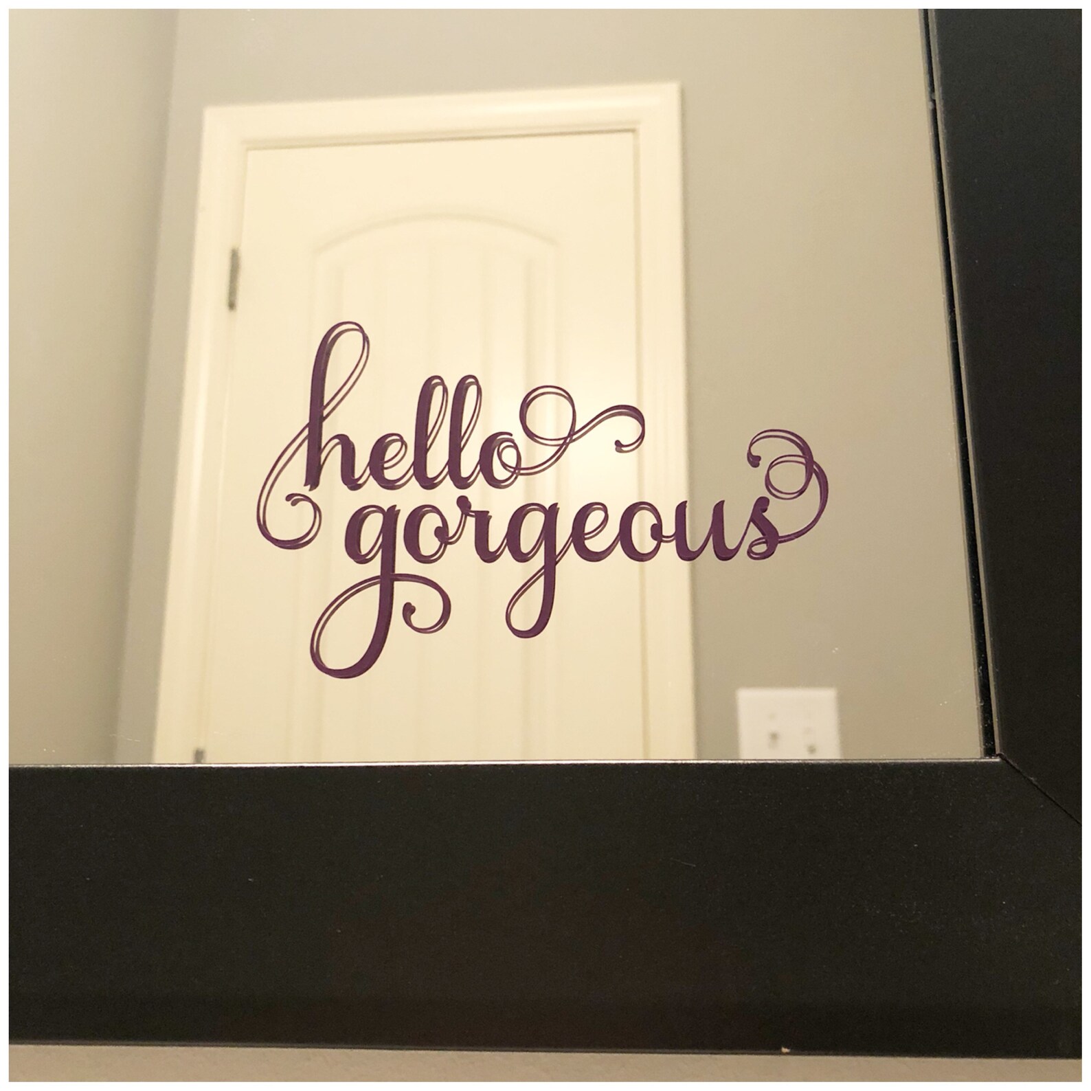 Hello Gorgeous Vinyl Mirror Decor Decal Mirror Corner - Etsy