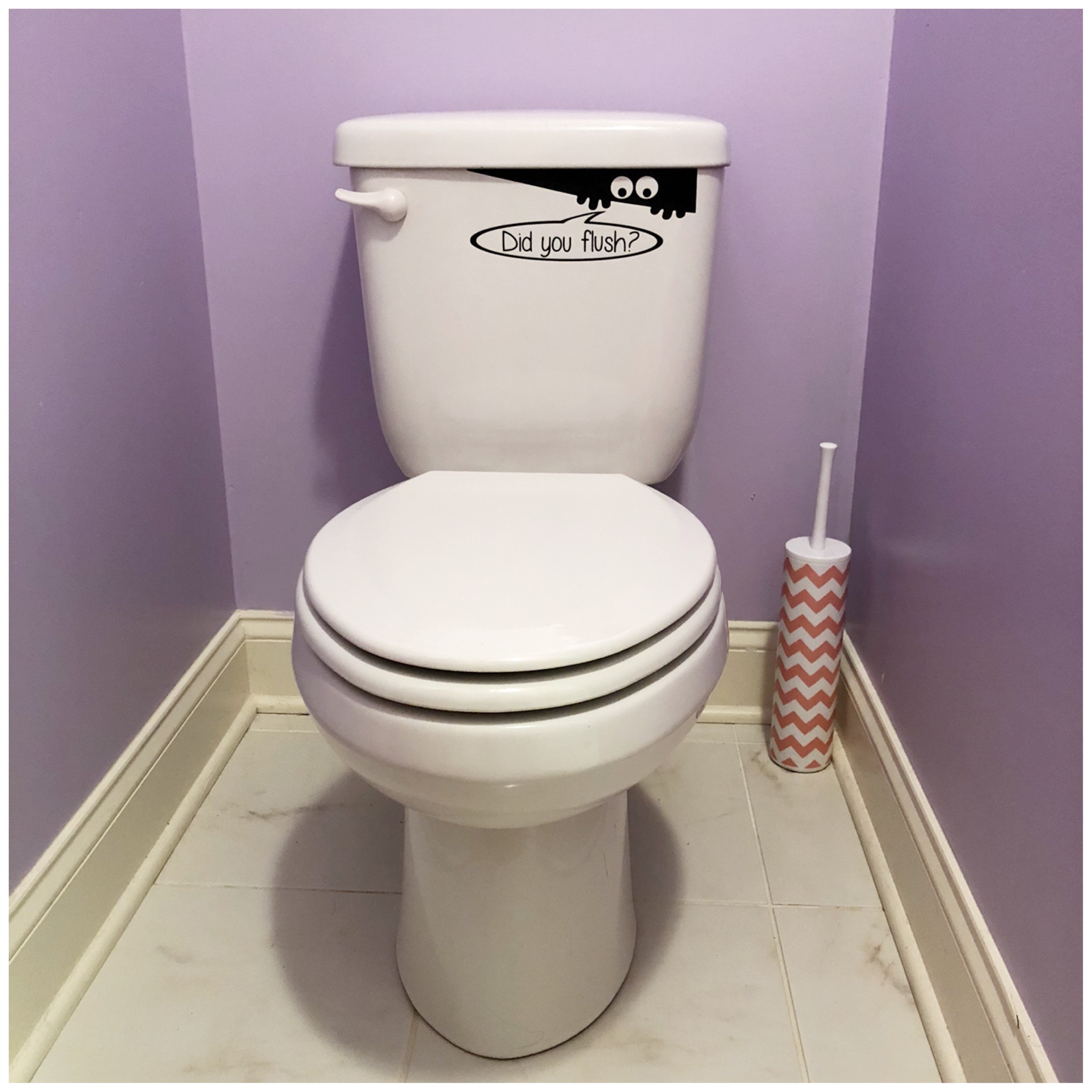 Toilet Monster Decal - Did You Flush Decal - Peaking Monster Vinyl ...
