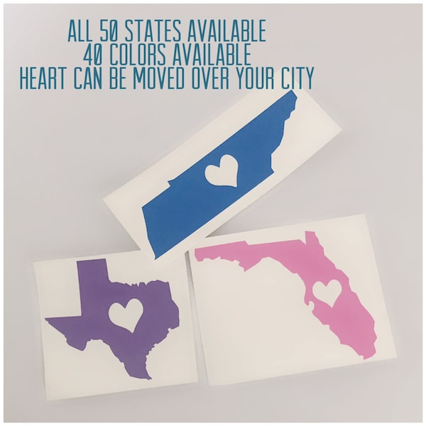 State Heart - Etsy