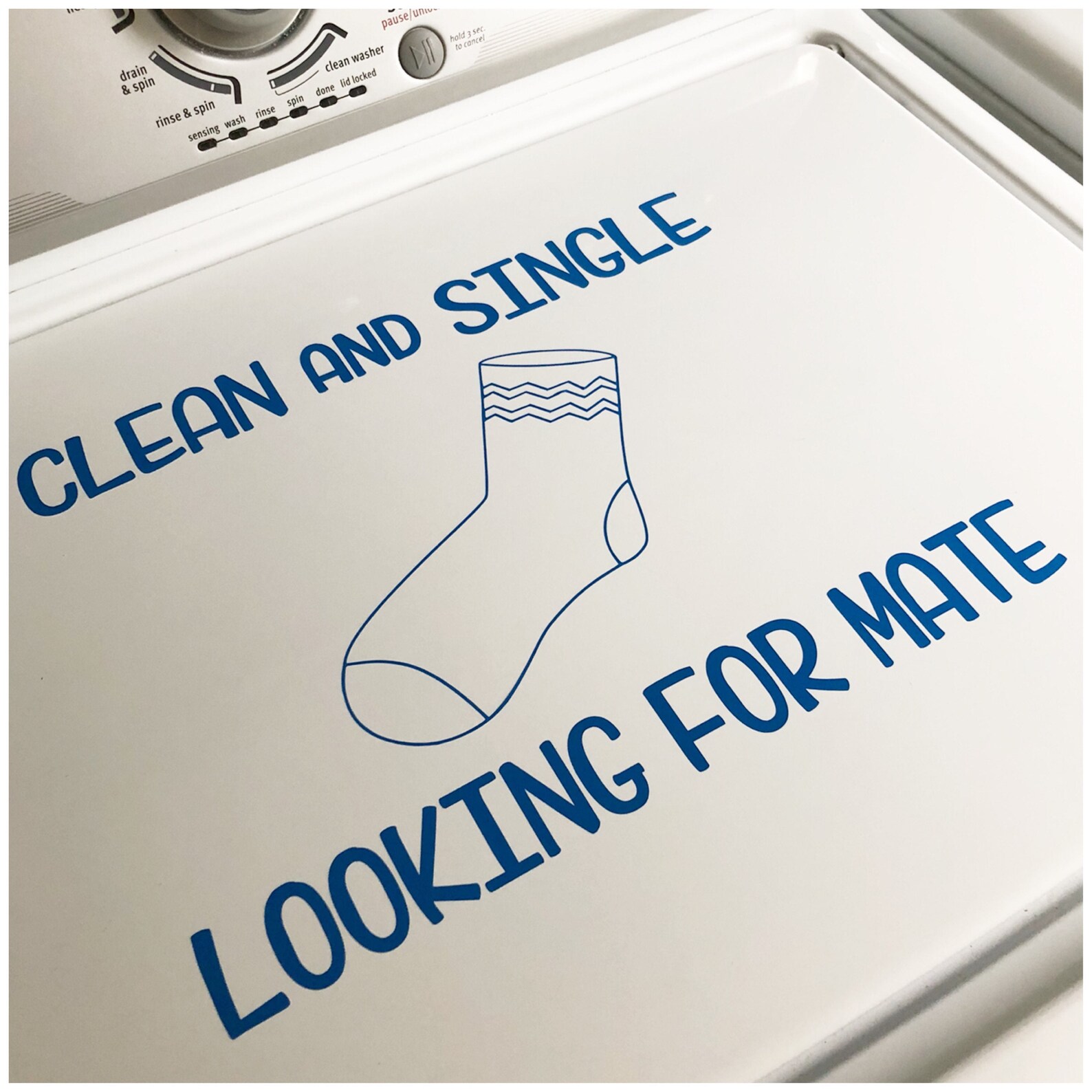 Washer Decal Decor for Washing Machine Custom Clean and Single Decal ...