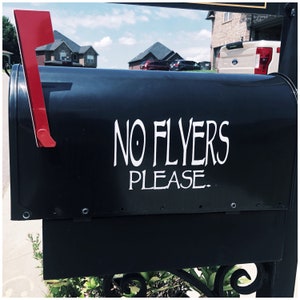 No Flyers Please Sign - Sign for Mailman - Mailbox Decal - Stop Flyer ...