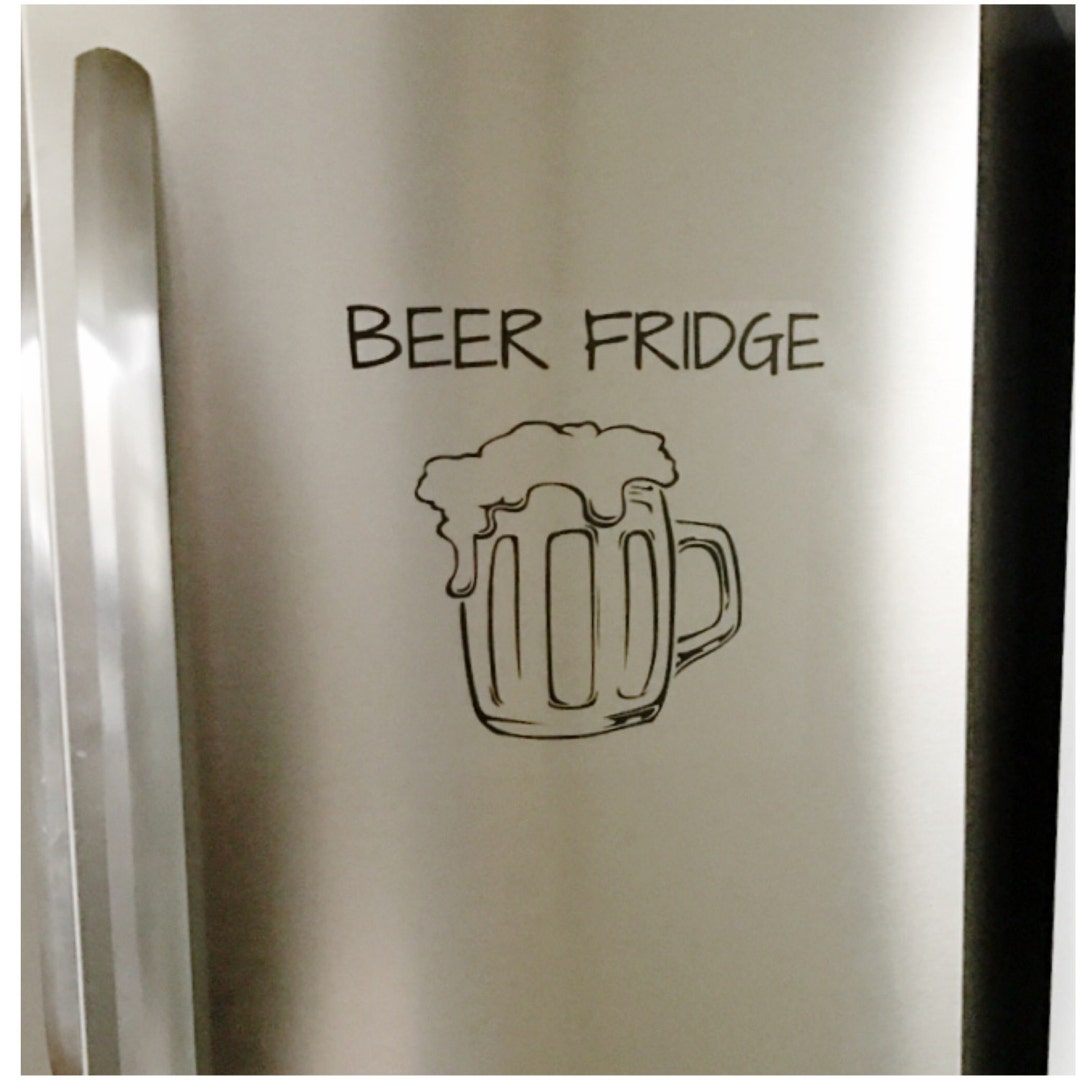 Beer Fridge Decal - Refrigerator Vinyl Decal - Removable Sticker for ...