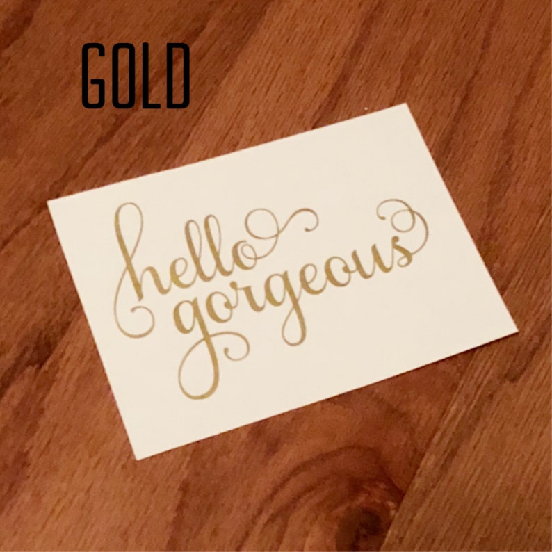 Hello Gorgeous Vinyl Mirror Decor Decal Mirror Corner - Etsy