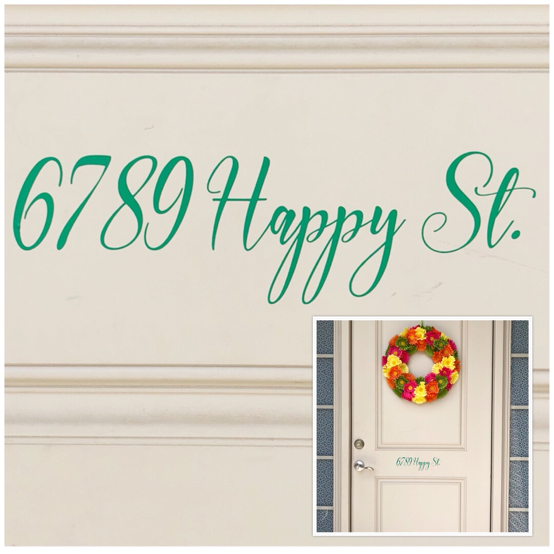Street Address Sign - Front Door Address Decal - Removable Vinyl Decal ...
