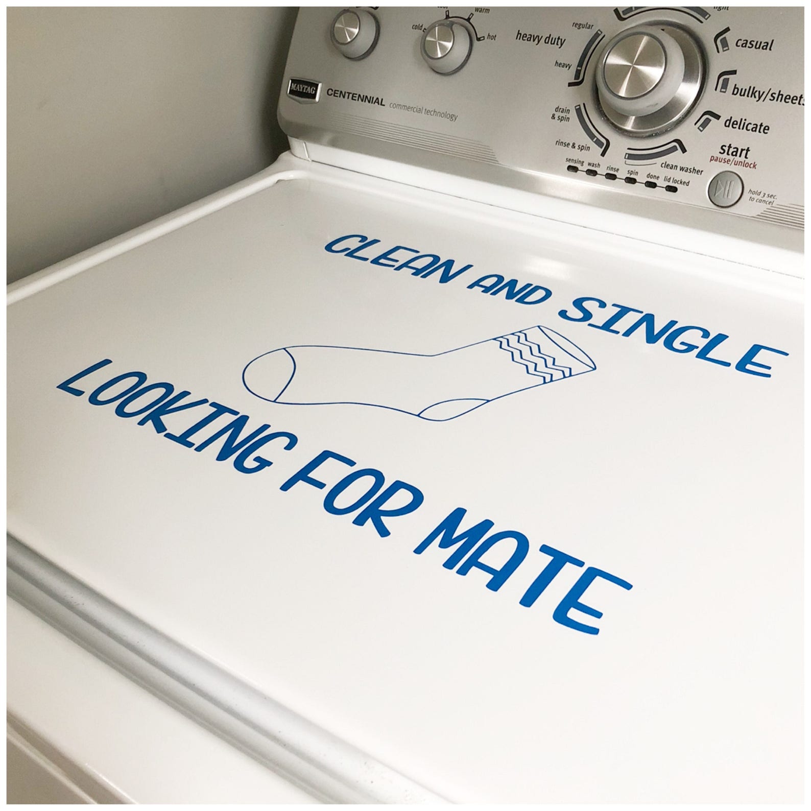 Washer Decal Decor for Washing Machine Custom Clean and Single Decal ...
