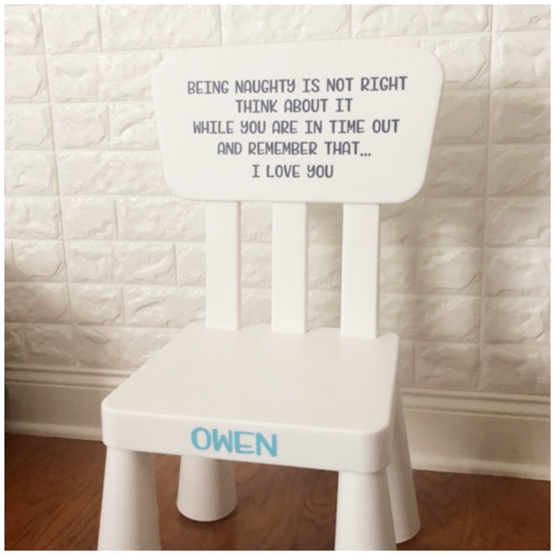 Personalized Time Out Chair Decal Set - Timeout Chair Removable Vinyl ...