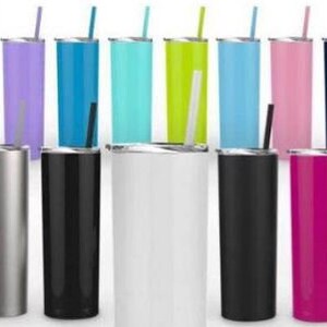 Custom Black Cup With Straw - 20 Oz Skinny Tumbler With Lid ...