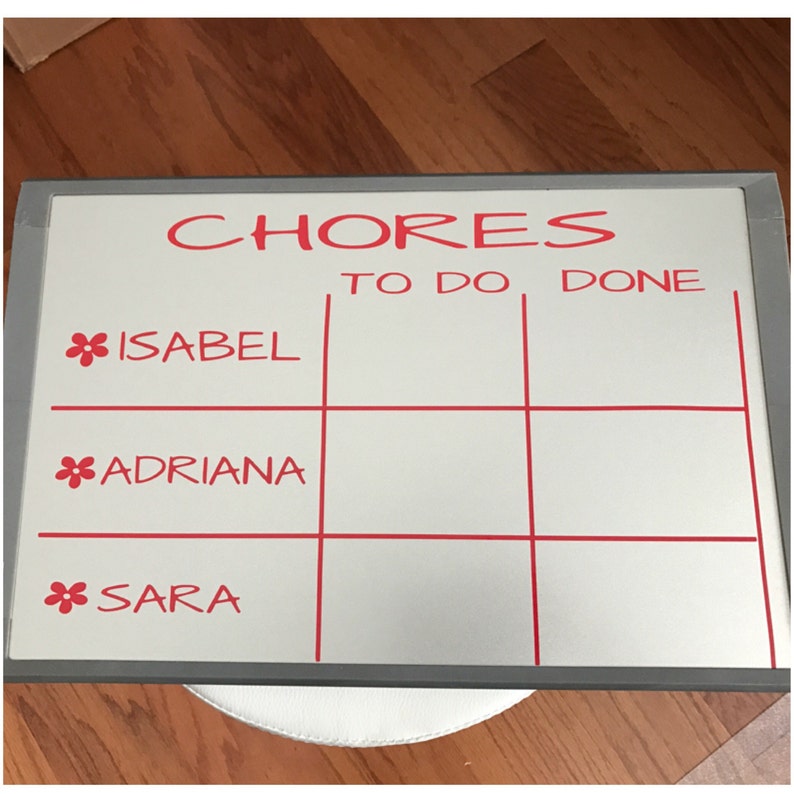 Personalized Chore Chart Vinyl Decal - Customized Children Chore ...