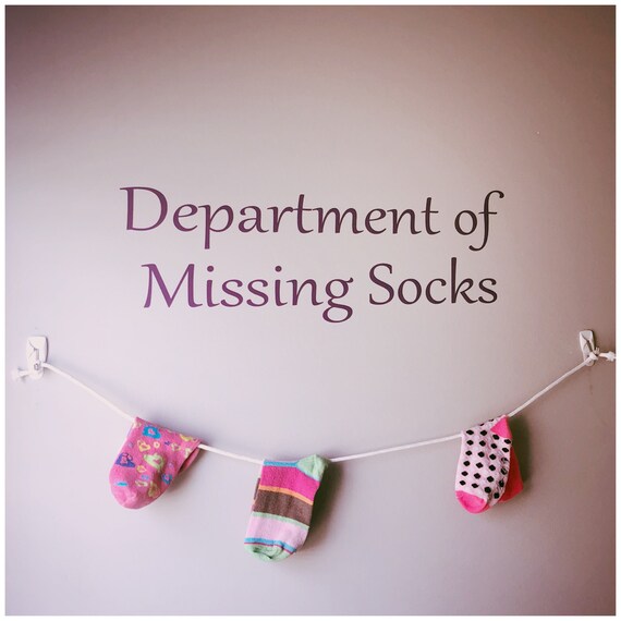 Department of Missing Socks Decal Wall Decal for Laundry | Etsy
