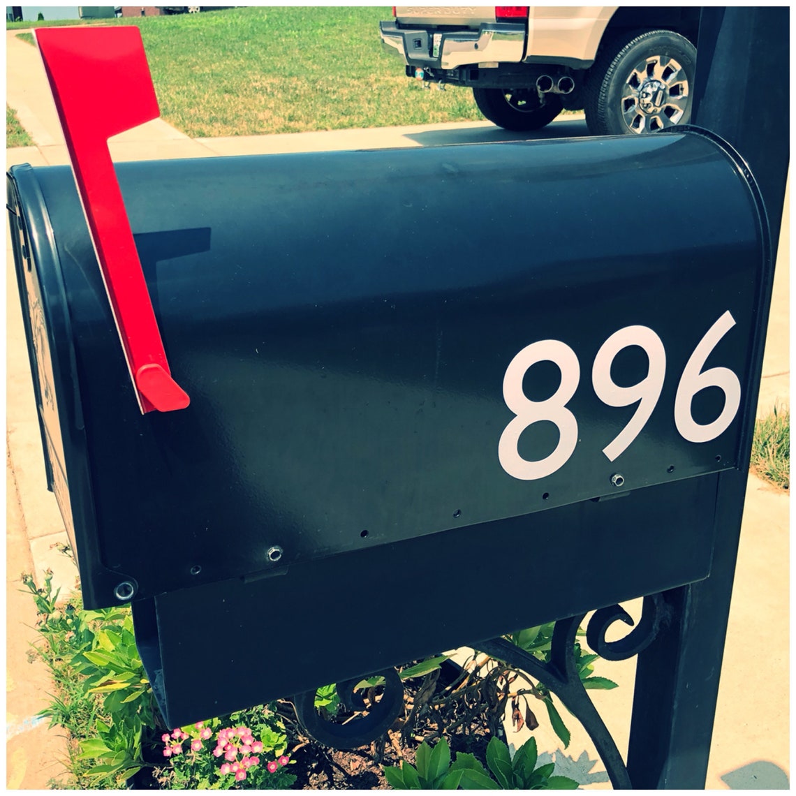 Custom Number Vinyl Decal for Mailbox - Classic House Number Sticker ...