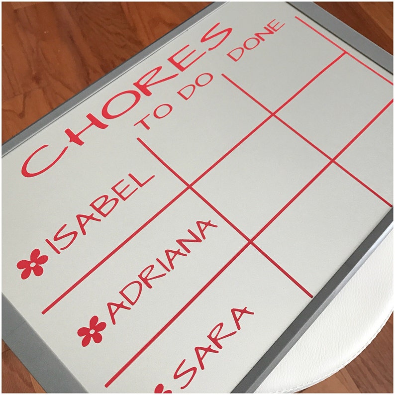Personalized Chore Chart Vinyl Decal - Customized Children Chore ...