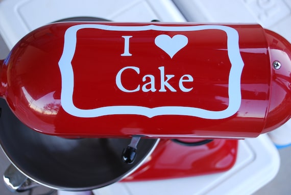 Custom Kitchen Mixer I Heart Cake Appliance Removable | Etsy