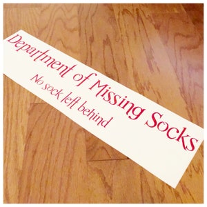 Custom Department of Missing Socks Wall Decal for Laundry Room - No ...
