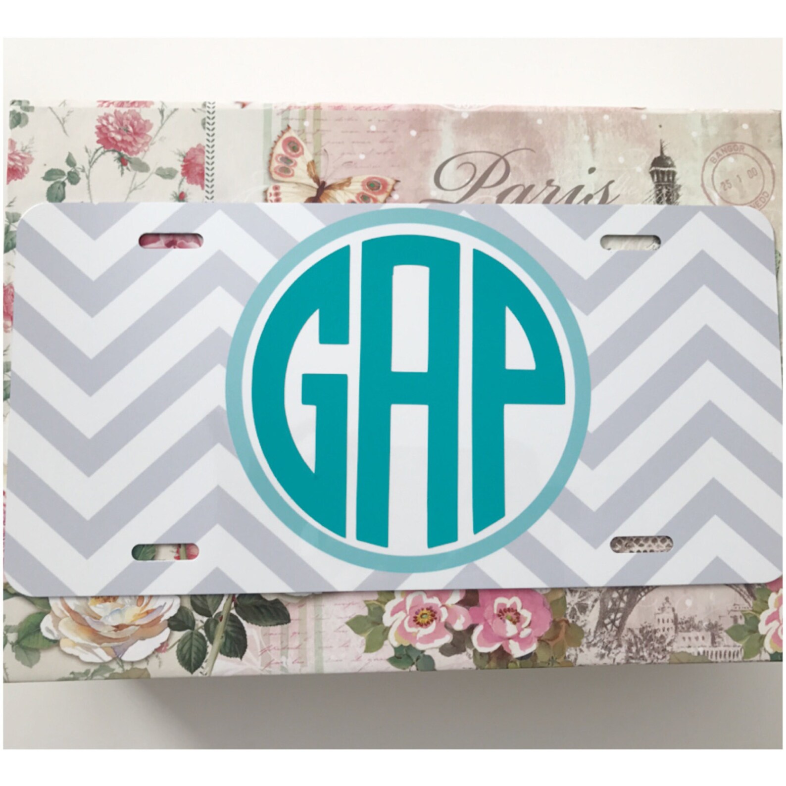 Personalized License Plate Classic Circle Monogram Alphabet - Etsy